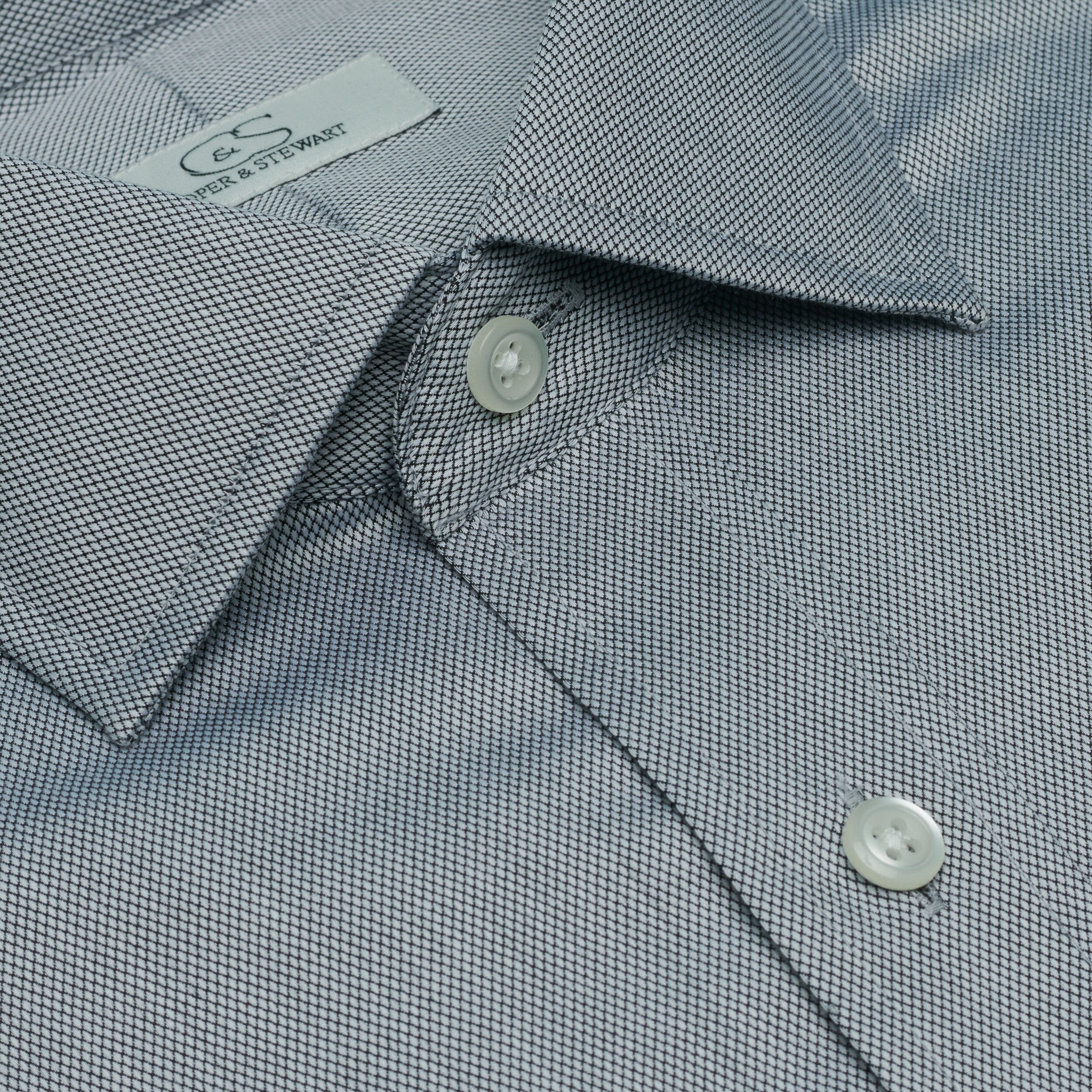 Men's Charcoal Royal Oxford Tailored Fit Spread Collar Dress Shirt ...